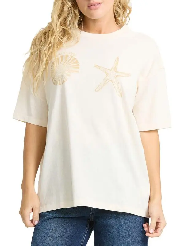 BILLABONG In Front Of Me Graphic Oversized T-shirt - White Cap