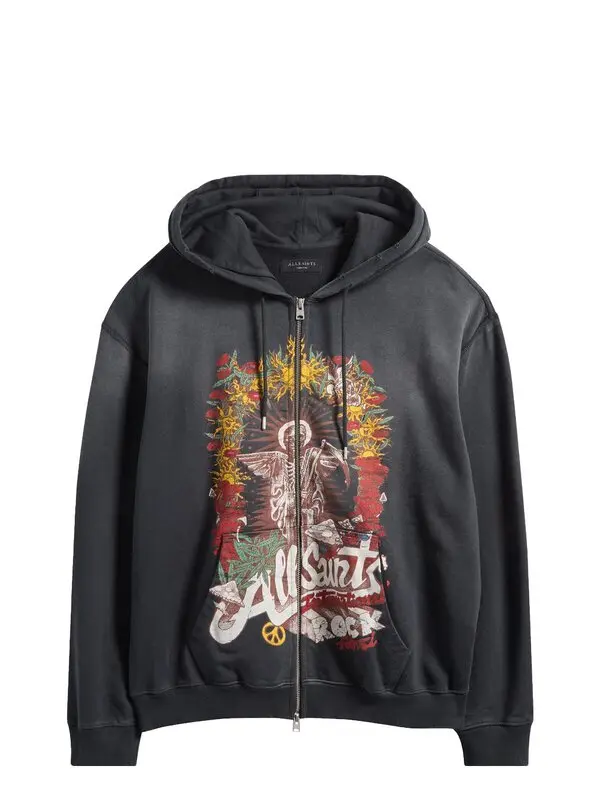 ALLSAINTS Roque International Hoodie - Washed Black