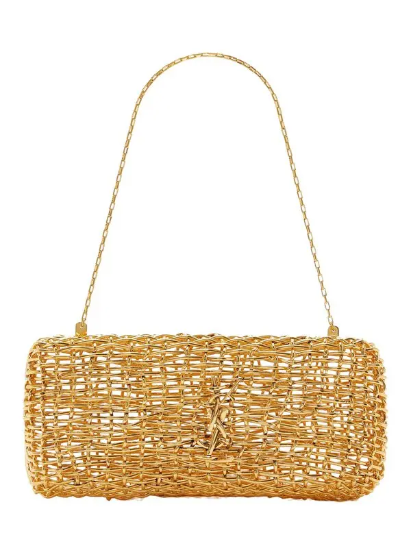 Saint Laurent Woven-metal Evening Clutch - Gold