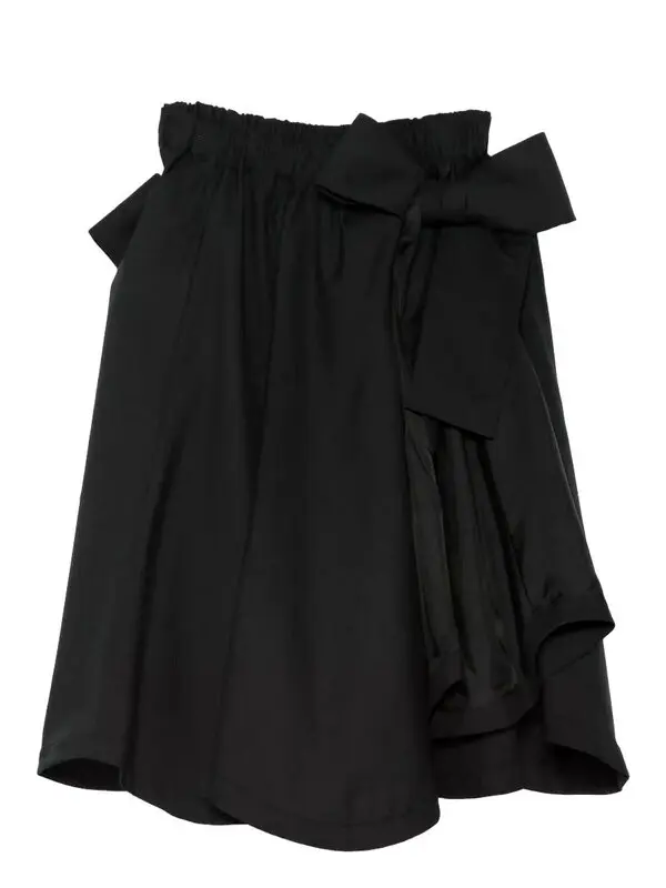 Noir Kei Ninomiya Bow-detail Gathered Skirt - Black