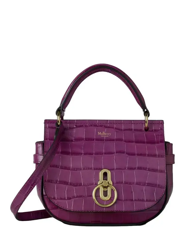 Mulberry Amberley Croc-effect Crossbody Bag - Purple