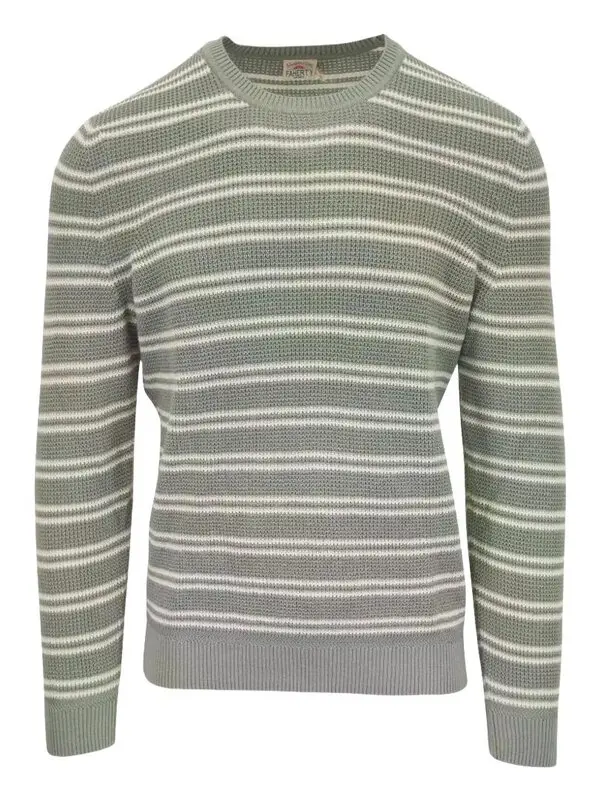 Faherty Brand Striped Pattern Sweater - Green