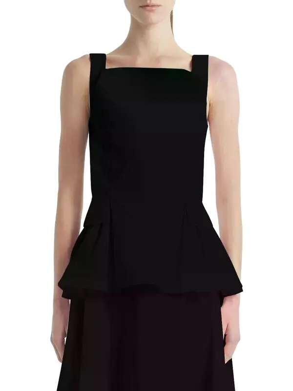 Adam Lippes Soleil Peplum Blouse - Black