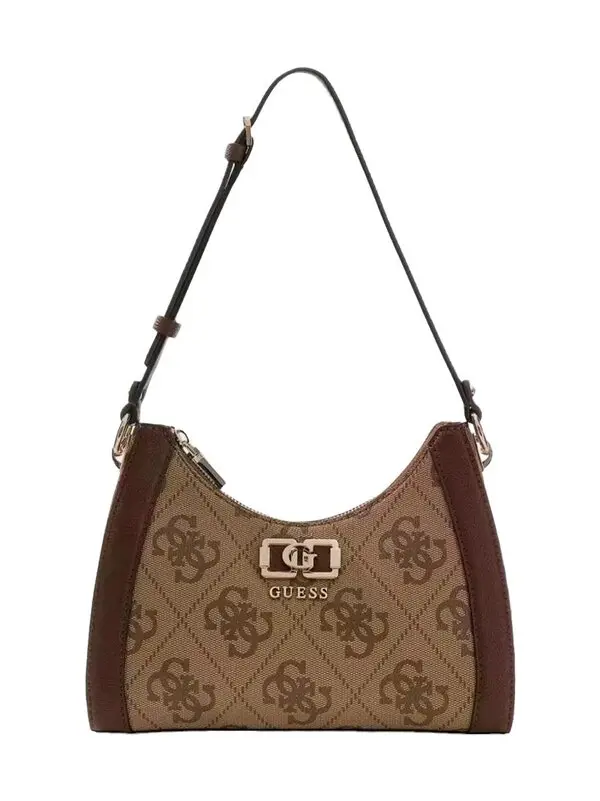 Guess Logo Pattern Shoulder Bag - Neutrals
