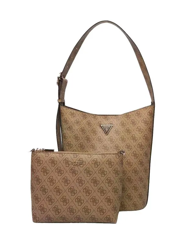Guess Monogram Shoulder Bag - Brown