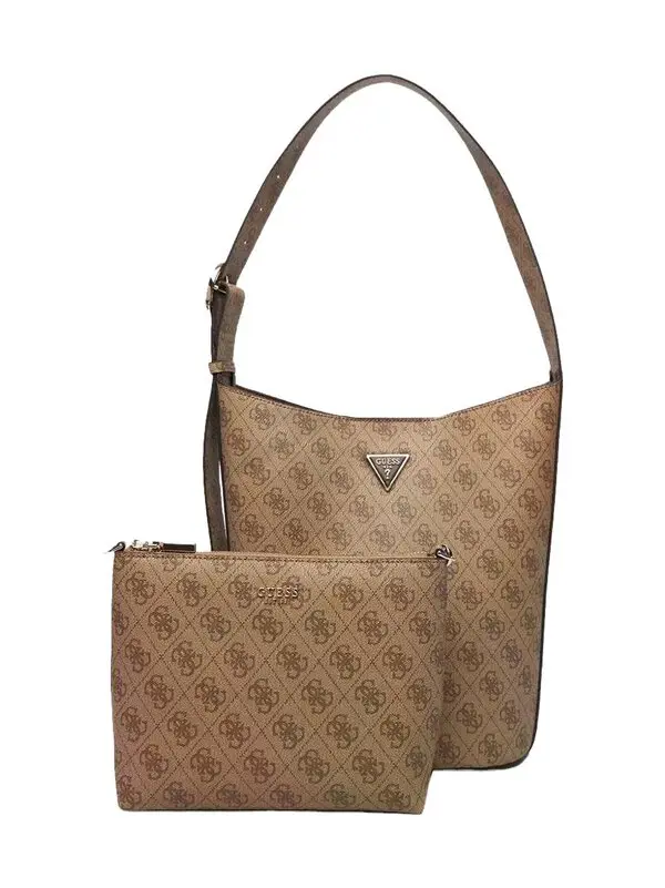 Guess Monogram Shoulder Bag - Brown