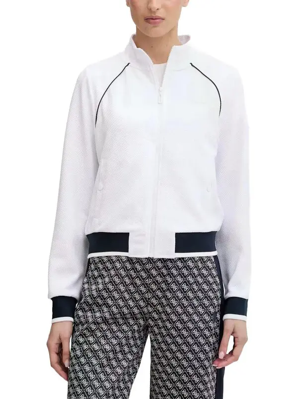 Guess Textured-finish Full-zip Sweatshirt - White