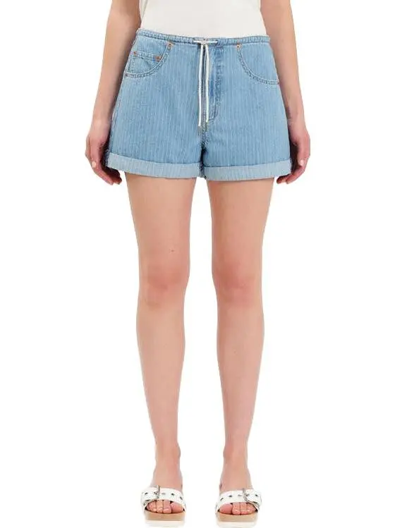 DAZE Maddie Stripe Tie Waist Denim Shorts - Whimsy