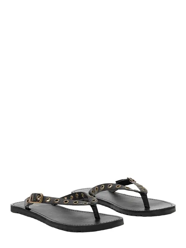 ALLSAINTS Sydney Eyelet Flip Flop - Black