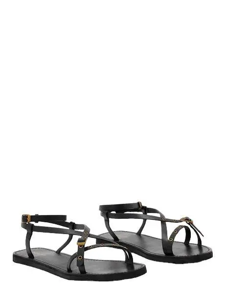 ALLSAINTS Tyla Eyelet Ankle Strap Sandal - Black