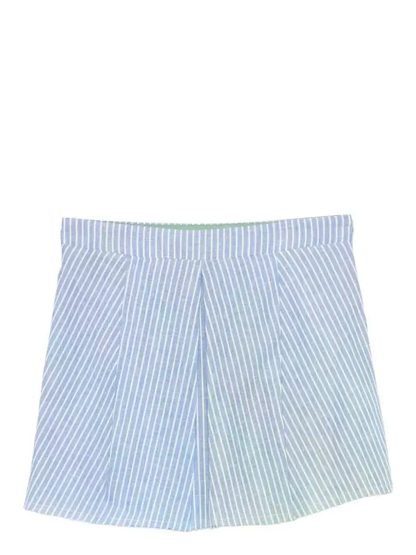 MERCI Striped Pleated Skirt - Blue