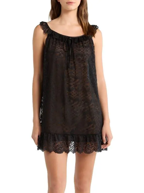 KILO BRAVA Embroidered Lace Slip - Black
