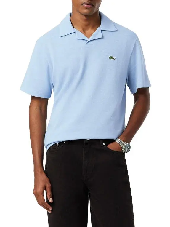 Lacoste Johnny Collar Cotton & Linen Piqué Polo - Chambray