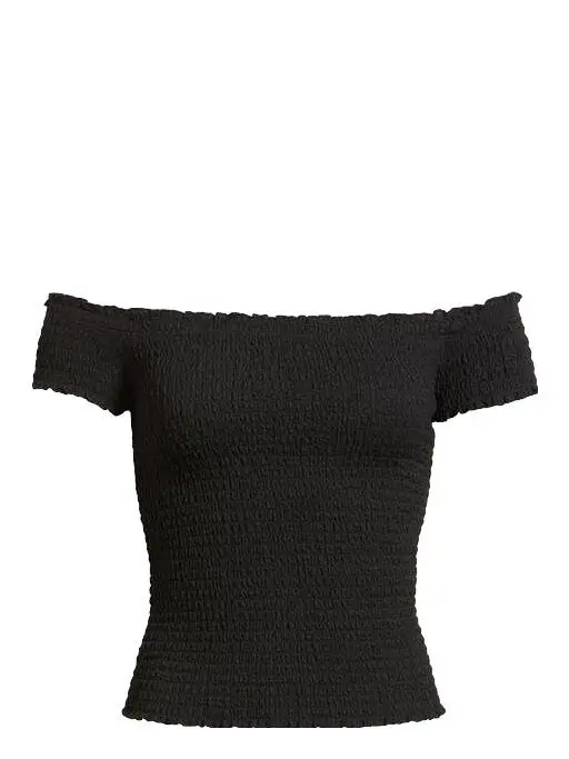 Bp. Off-the-shoulder Smocked Top - Black