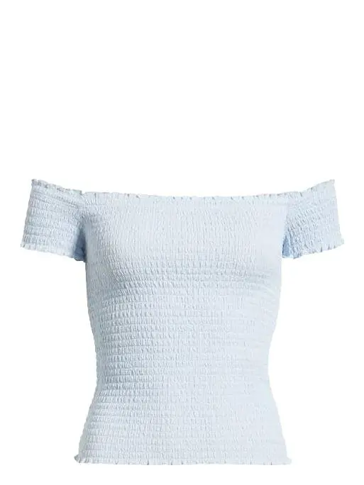 Bp. Off-the-shoulder Smocked Top - Blue Bird