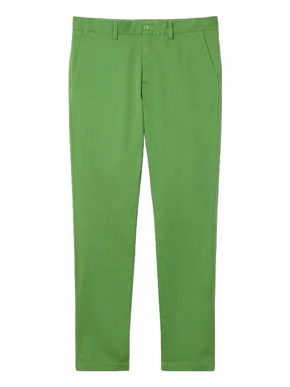 Lacoste Flat Front Cotton Stretch Twill Chinos - Lambs Lettuce