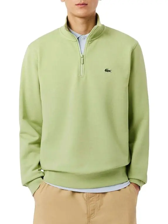 Lacoste Cotton Fleece Half Zip Pullover - Birch