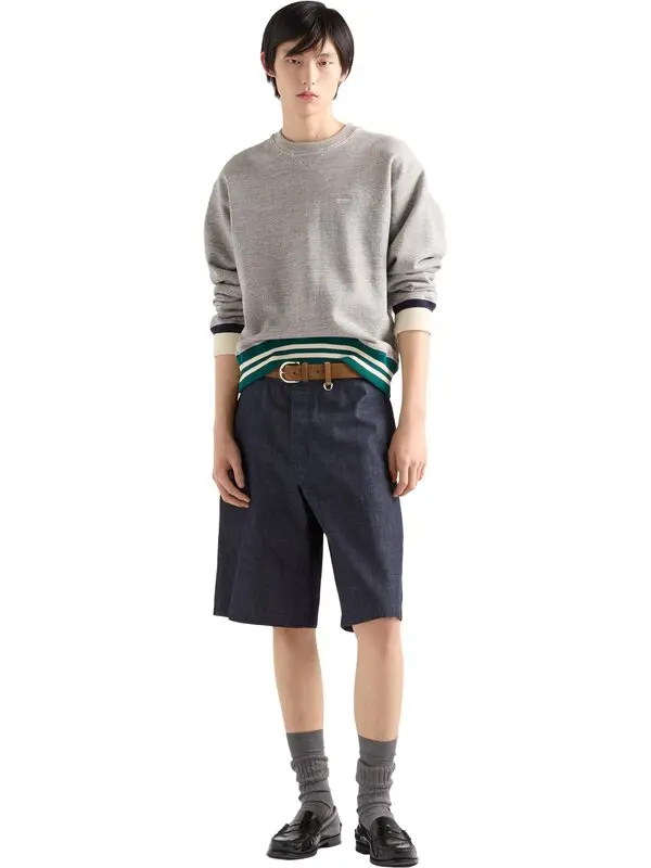 Prada Cotton Fleece Sweatshirt - Grey