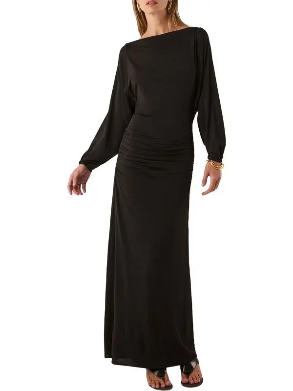 VIX PAULA HERMANNY Nina Long Sleeve Maxi Dress - Black