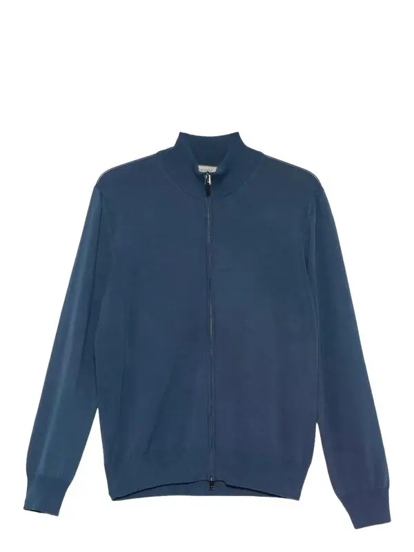 Canali Zip-up Cardigan - Blue
