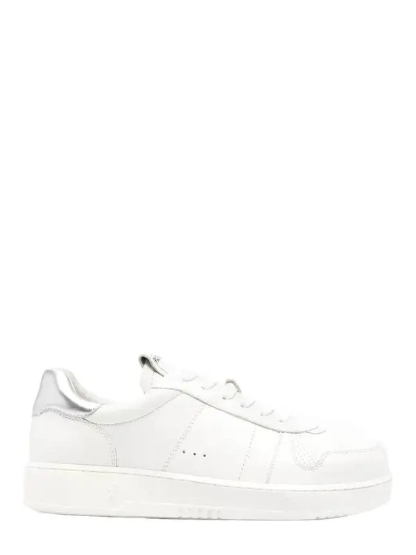 Patrizia Pepe Leather Perforated Sneakers - White