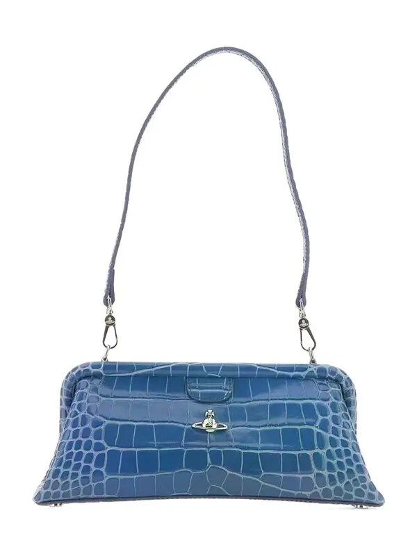 VIVIENNE WESTWOOD Jane Crocodile-effect Shoulder Bag - Blue