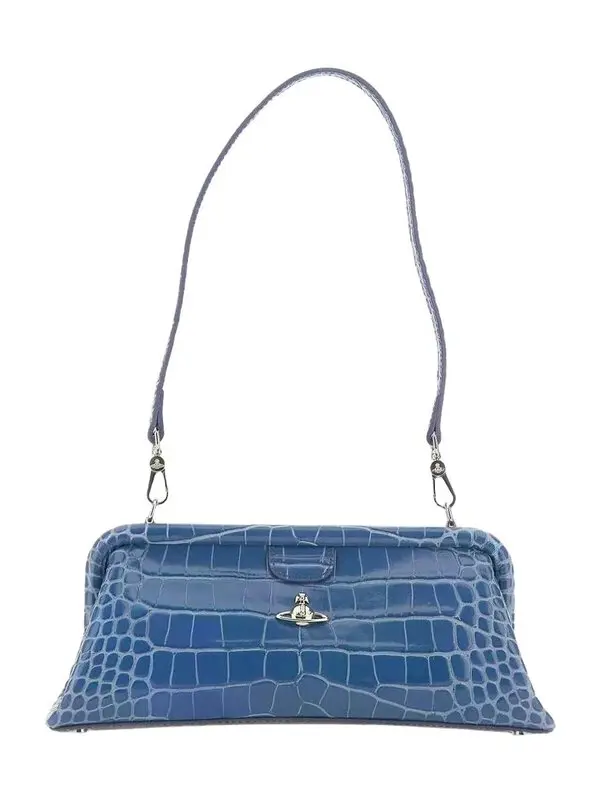 VIVIENNE WESTWOOD Jane Crocodile-effect Shoulder Bag - Blue