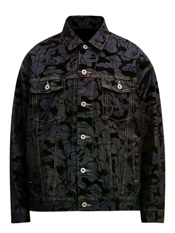 A BATHING APE Printed Denim Jacket - Blue
