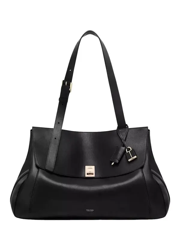 TOM FORD Large Besace Leather Tote - Black