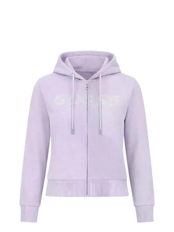 Guess Embellished Zip-up Hoodie - Purple