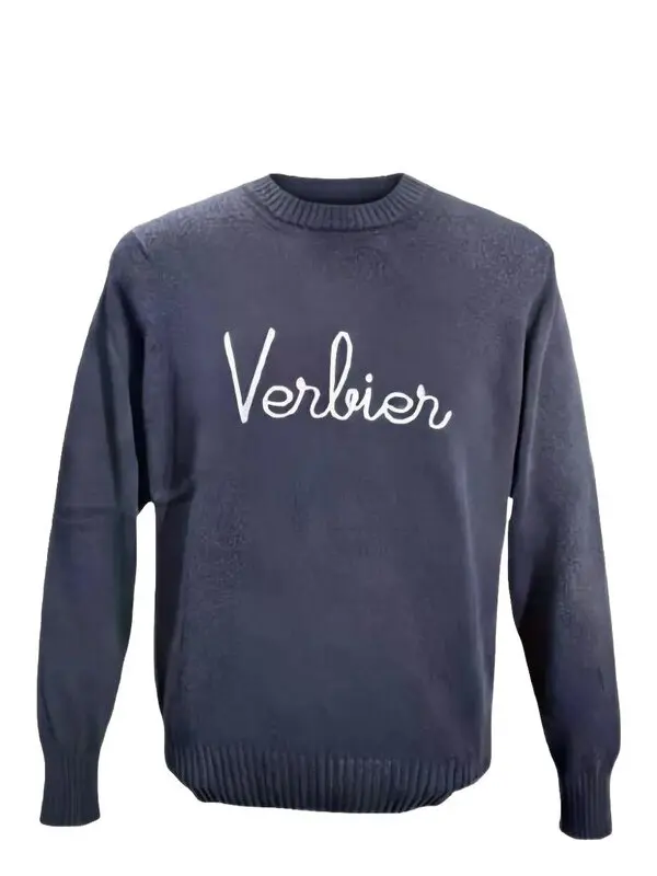 JURTA Slogan-embroidered Sweater - Blue