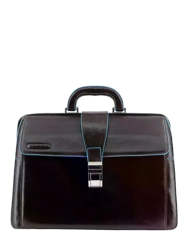 PIQUADRO Leather Flap-top Briefcase - Brown