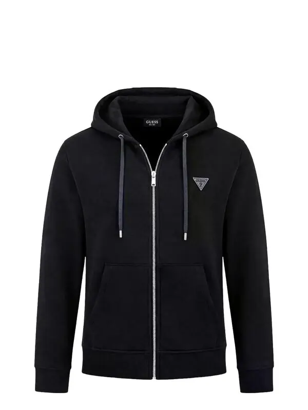 Guess Logo-appliqué Hoodie - Black