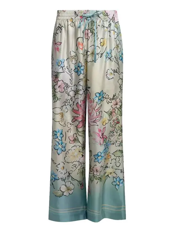 Elie Saab Floral-print Palazzo Pants - Neutrals