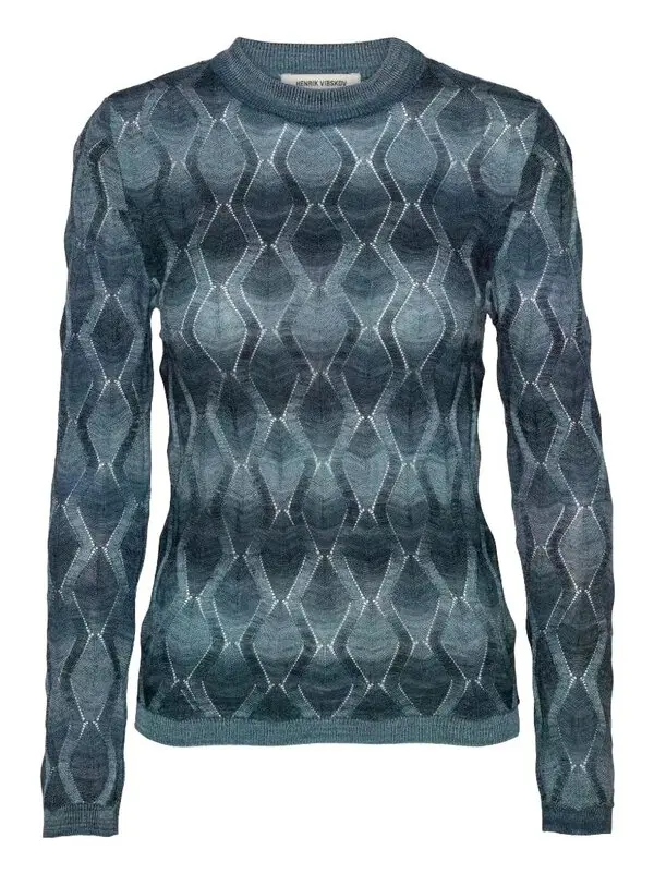 Henrik Vibskov Resonance Pointelle-knit Top - Blue