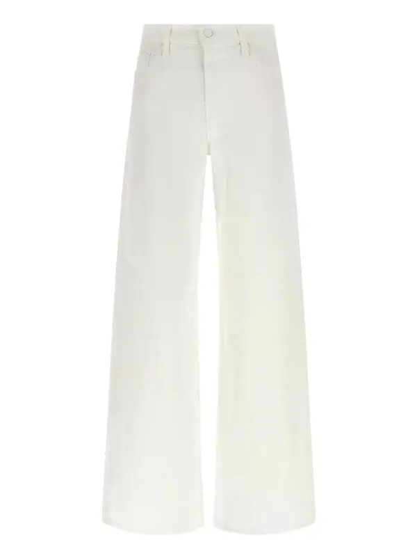 MOTHER The Rerun Zip Sneak Wide-leg Jeans - White