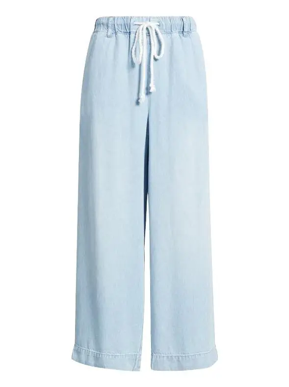 CLOTH & STONE Wide-leg Crop Denim Pants - Cool Capri Wash