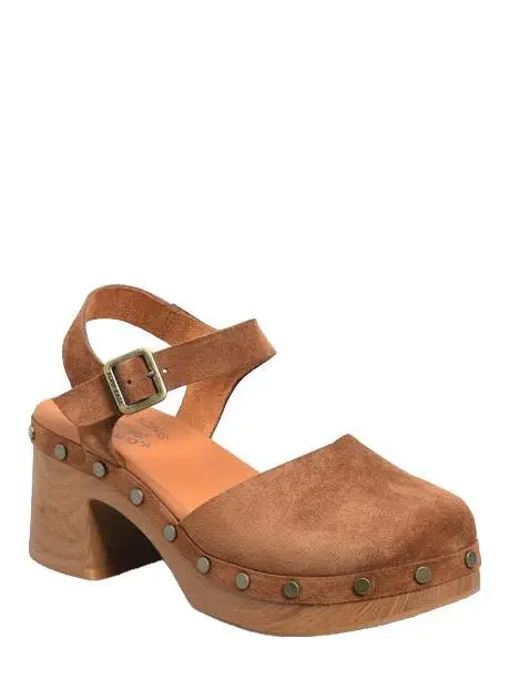 Kork-Ease® Tribeca Ankle Strap Platform Clog - Tan Suede