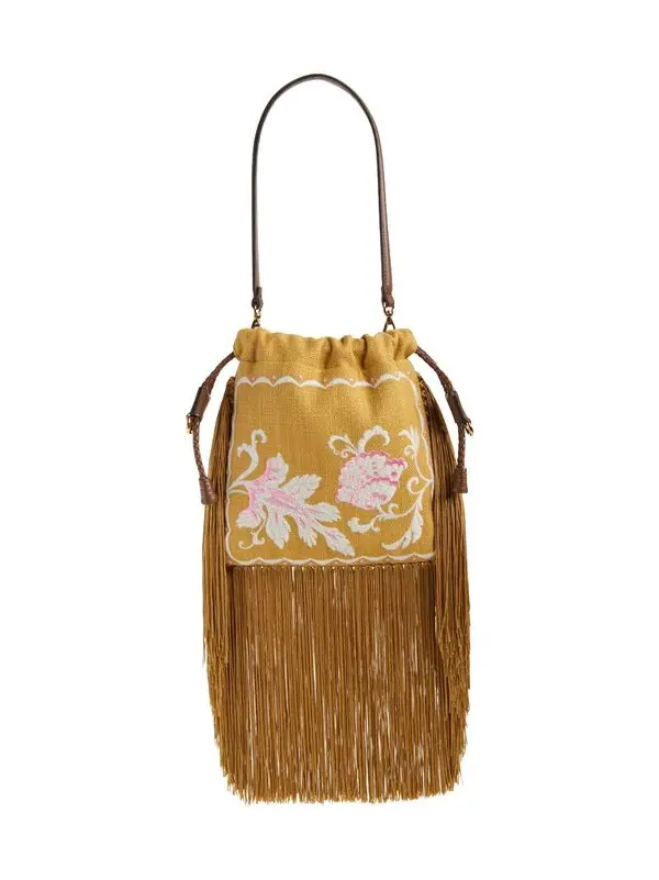 Etro Kalispera Canvas Shoulder Bag - Ochre