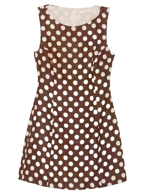 Faithfull The Brand Lydie Polka-dot Mini Dress - Brown