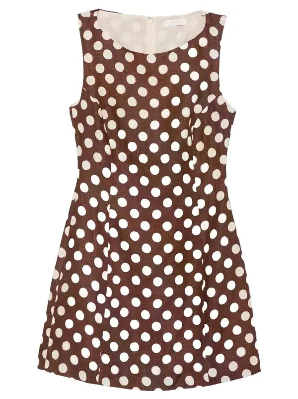 Faithfull The Brand Lydie Polka-dot Mini Dress - Brown