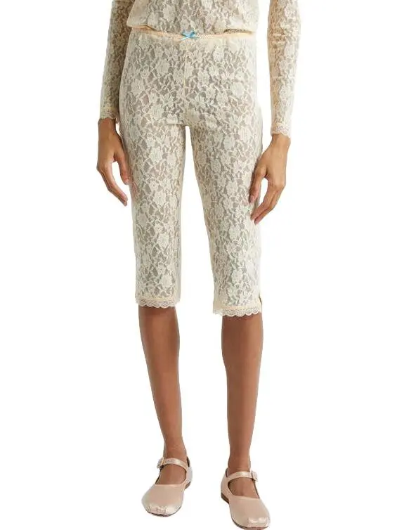 Sandy Liang Barlow Lace Capris - Ivory