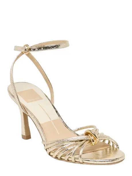 Dolce Vita Ankle Strap Sandal - Platinum Distressed Leather