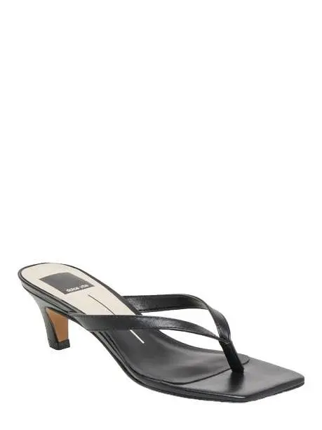 Dolce Vita Ramia Kitten Heel Flip Flop - Black Leather