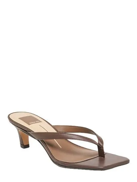 Dolce Vita Ramia Kitten Heel Flip Flop - Dark Brown Leather