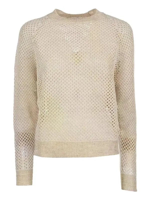 Peserico Sequin-embellished Open-knit Sweater - Neutrals