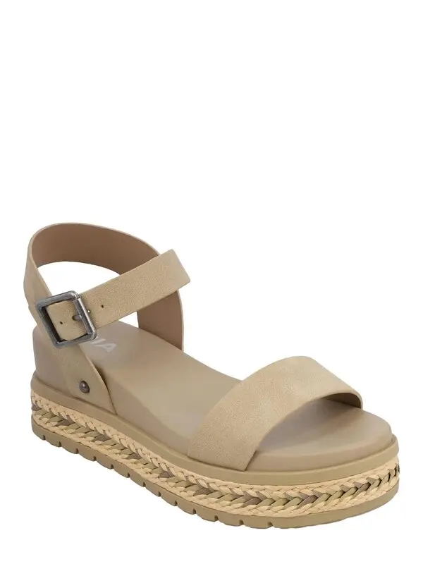 Mia Ankle Strap Platform Wedge Sandal - Sand
