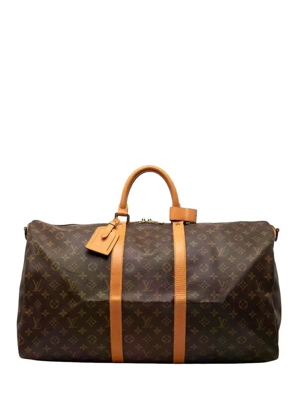 LOUIS VUITTON 1991 Monogram Keepall Bandouliere 55 Travel Bag - Brown