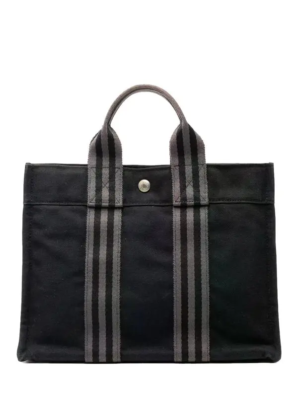 Hermès 1990-2010 Canvas Fourre Tout Pm Tote Bag - Black