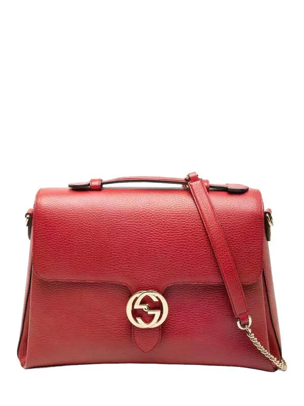 Gucci Interlocking G Satchel - Red